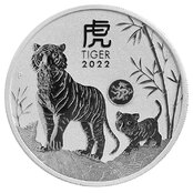 Lunar III Silbermünze Tiger 2022 Privy Mark Dragon - 1 Unze